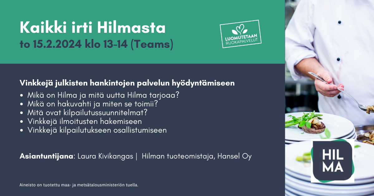 Kaikki irti Hilmasta -info 15.2.2024 - Luomuravintola.fi